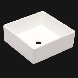 Square Vessel Sink White - Donsdey 15"x15" Bathroom Vessel Sink Square White Ceramic Porcelain Above Counter Vanity Sink Bowl Basin