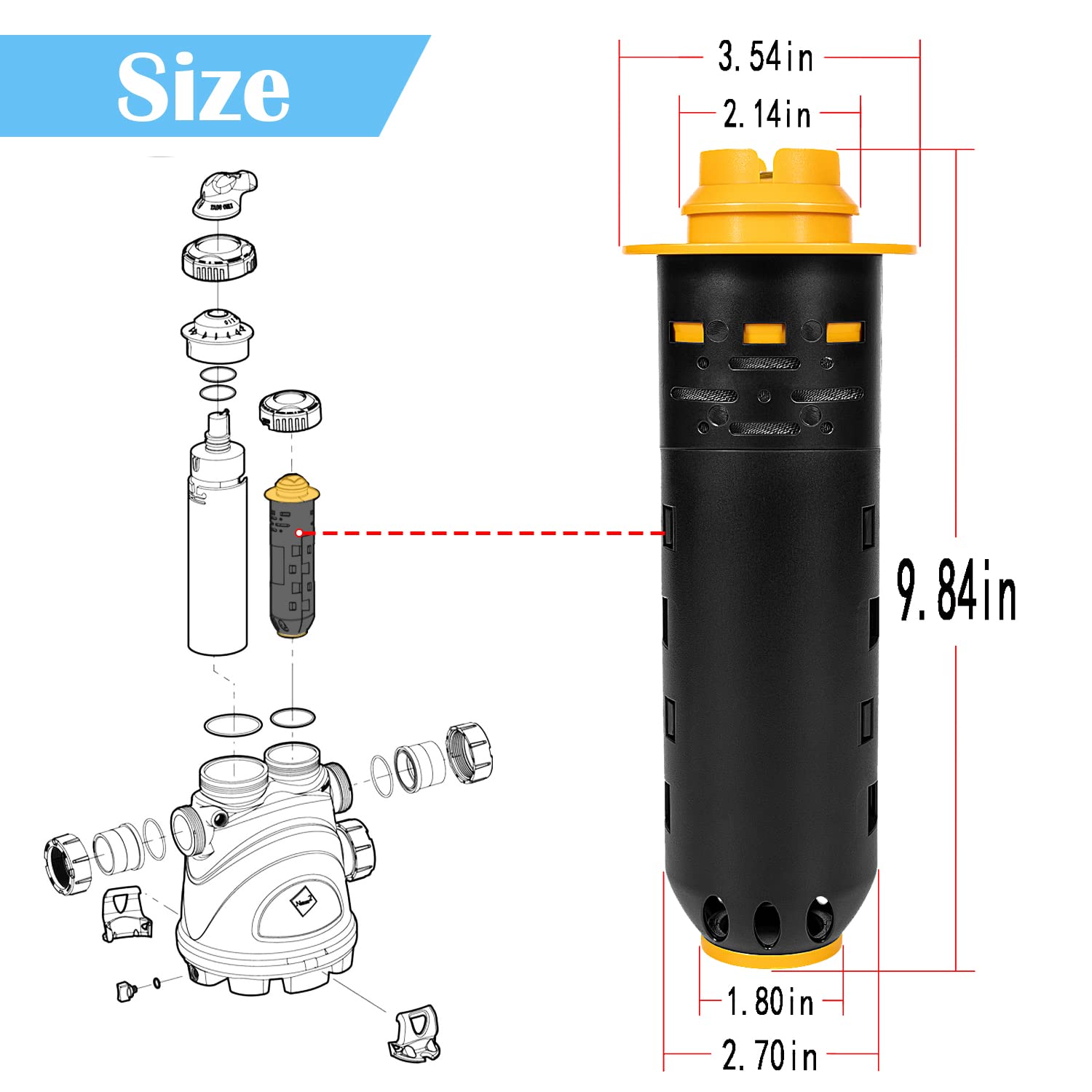 Replacement for Nature2 W28001 W28000 W26001 Pool Mineral Cartridge Fit for All Zodiac DuoClear & Fusion Pool Sanitizers 25 35 Vessels Except Limited Compatible with Pools 5,000-35,000 Gallons