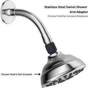 Adjustable Shower Head Extension Arm, Swivel Shower Arm Extension Water Outlet Lowers Existing Shower Head, Easy to Install & Durable 8 Inch Shower Pipe Extension with Flange for Bathroom