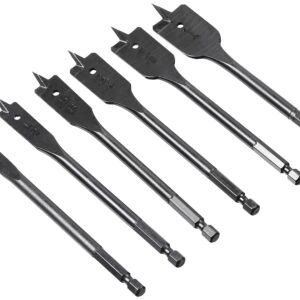 Amazon Brand - Denali 6-Piece Spade Bit Set, 3/8-Inch to 1-Inch