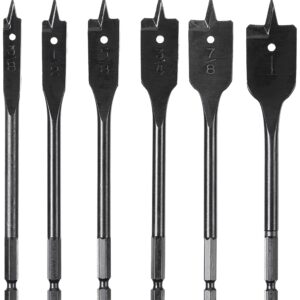 Amazon Brand - Denali 6-Piece Spade Bit Set, 3/8-Inch to 1-Inch