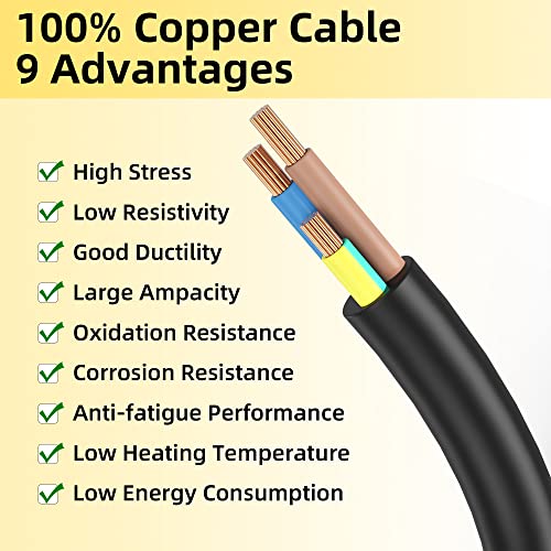 Flameweld Welder Adapter Cord, L14-30P Locking Male Plug to 6-50R Female Plug, 4 Prong 30 Amp to 50 Amp Up to 7500W SJTW 10/3 Generator Cord, UL