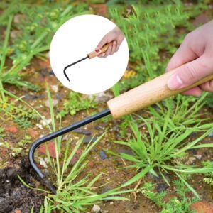 Zerodis Weeder, Metal Garden Weeding Tool with Wood Handle Mini Weed Puller Cultivator for Digging Edging Planting