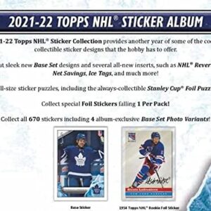 2021 2022 Topps EXCLUSIVE NHL Hockey HUGE Factory Sealed 50 Pack Sticker Box with 250 Brand New MINT Stickers Try for Your Favorite Superstars and Rookies