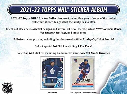 2021 2022 Topps EXCLUSIVE NHL Hockey HUGE Factory Sealed 50 Pack Sticker Box with 250 Brand New MINT Stickers Try for Your Favorite Superstars and Rookies