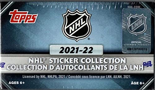 2021 2022 Topps EXCLUSIVE NHL Hockey HUGE Factory Sealed 50 Pack Sticker Box with 250 Brand New MINT Stickers Try for Your Favorite Superstars and Rookies