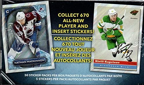 2021 2022 Topps EXCLUSIVE NHL Hockey HUGE Factory Sealed 50 Pack Sticker Box with 250 Brand New MINT Stickers Try for Your Favorite Superstars and Rookies