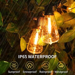 FOOMAN Outdoor String Lights 150ft Shatterproof Dimmable LED Patio Lights Waterproof ST38 Connectable Cafe Lights with 76 Plastic Bulbs for Porch Backyard Garden Bistro(2×75FT)