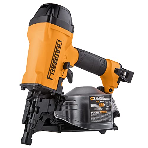 Freeman G2CN65 2nd Generation Pneumatic 15 Degree 2-1/2" Coil Siding Nailer with Adjustable Metal Belt Hook and 1/4" NPT Air Connector