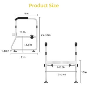 Toilet Rail Bathroom Safety Frame Medical Railing Helper for Elderly, Handicap, Disabled, Seniors,Bariatric Assist Handrail Grab Bar Adjustable Height,Padded Arms Fit Most Toilet Seats