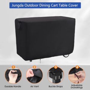 Jungda Outdoor Prep Table Cover for Royal Gourmet Double-Shelf Movable Dining Cart Table, Patio Bar Grill Cart Cover Pizza Oven Table Cover - 40 x 24 x 32 Inch