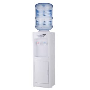 Water Cooler Dispenser for 5 Gallon, Hot and Cold Top Loading Water Dispenser with Storage Cabinet Child Safety Lock for Indoor Home Office