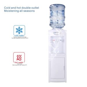 Water Cooler Dispenser for 5 Gallon, Hot and Cold Top Loading Water Dispenser with Storage Cabinet Child Safety Lock for Indoor Home Office