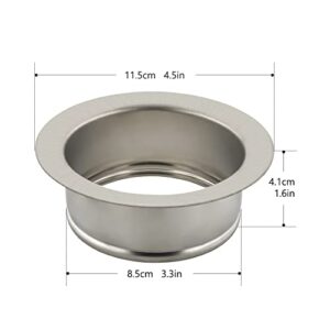 Garbage Disposal Kitchen Sink Flange Stopper Collar Sink Baffle Kit Universal Fit for Standard 3-1/2 Inch Sink Drain Hole,Stainless Steel