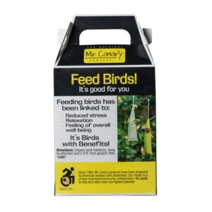 Mr. Canary Yellow 'Pair of Socks' Finch Sock Feeders, 2pk, Seed-Filled All-Season Feeders, 24oz Total