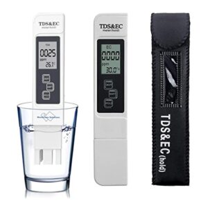 3 in 1 tds ec temperature meter pen, digital water tester kit ppm ec meter for drinking water hydroponics aquarium ro system and pool