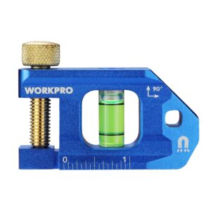 workpro conduit bending level, magnetic level, pipe level, bubble vial for 90° measurement, aluminum alloy construction, 2.5-inch, cobalt blue