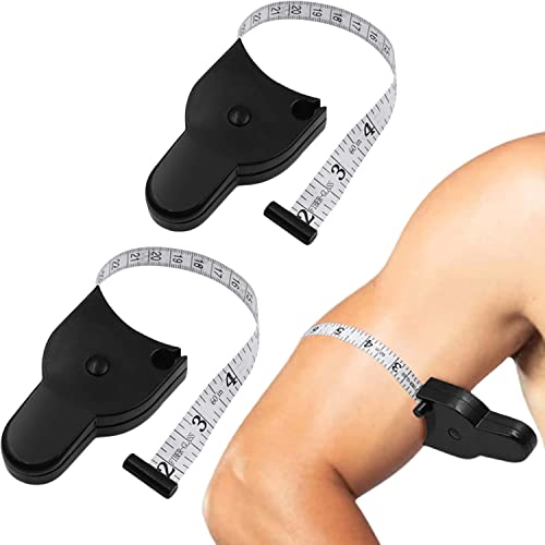 Automatic Telescopic Tape Measure - 2 PCS Portable Body Measuring Tape Retractable Ruler Tool Caliper for ​Body Measurement: Waist, Hip, Bust, Arms, and More - Lock Pin and Push-Button Retract (Black)