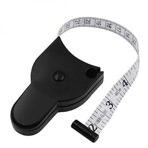 Automatic Telescopic Tape Measure - 2 PCS Portable Body Measuring Tape Retractable Ruler Tool Caliper for ​Body Measurement: Waist, Hip, Bust, Arms, and More - Lock Pin and Push-Button Retract (Black)