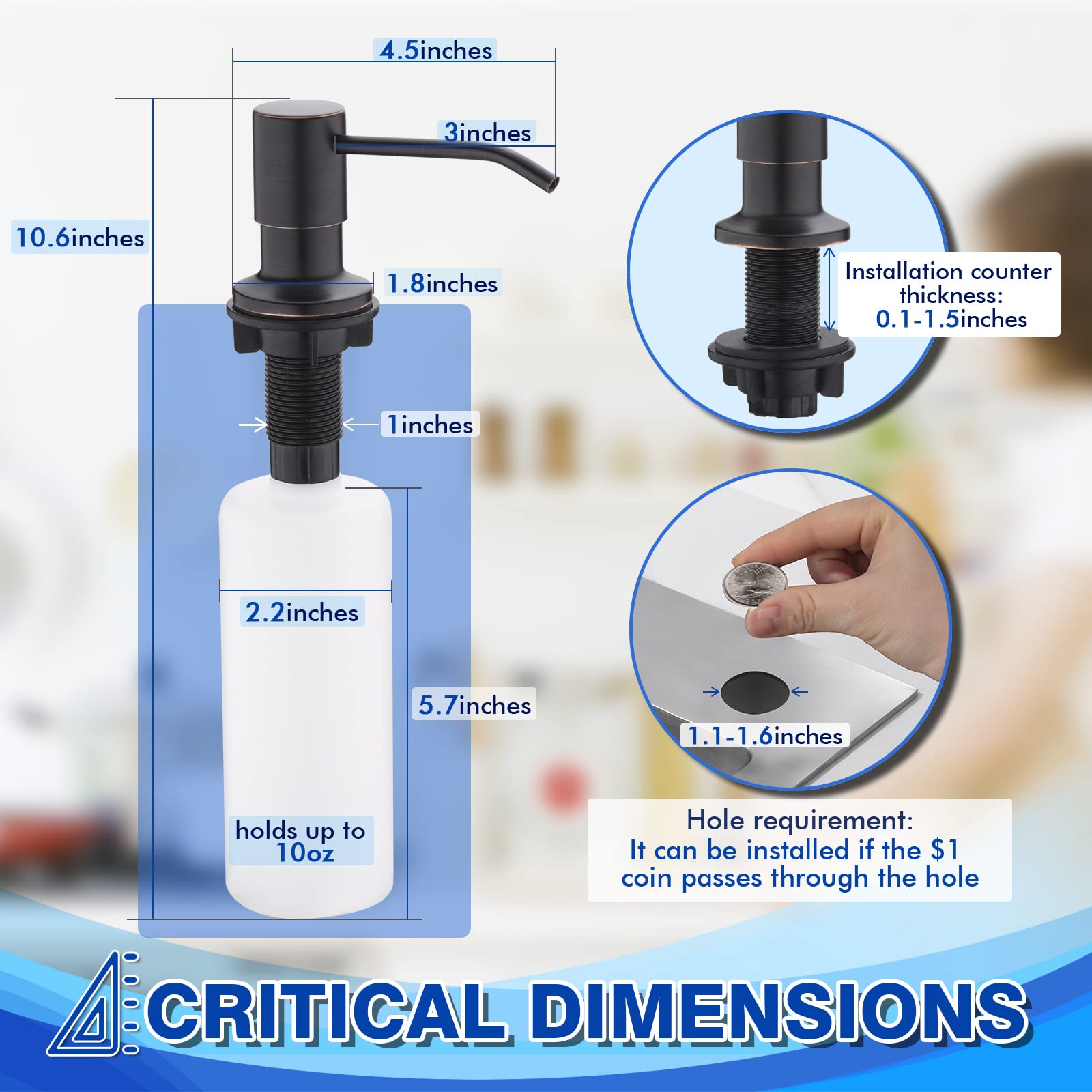 WEWE Oil Rubbed Bronze Kitchen Faucet with Pull Down Sprayer, 360 Degree Rotation, 24" Pull Out Hose, 3-Mode Setting, Easy Installation