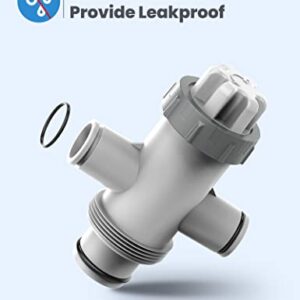 POOLHACKER Pool Fittings Dual Split Hose Plunger Valve, Pool Parts Replacement Shut-Off Valve with Dual inlets for Above Ground Pool