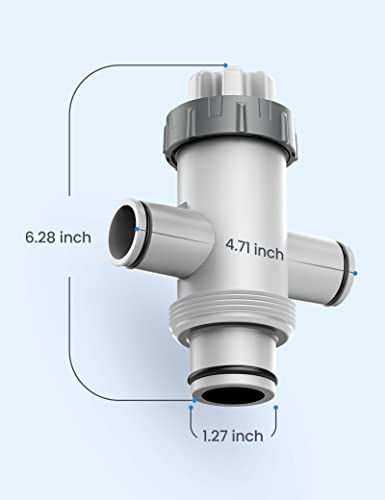 POOLHACKER Pool Fittings Dual Split Hose Plunger Valve, Pool Parts Replacement Shut-Off Valve with Dual inlets for Above Ground Pool