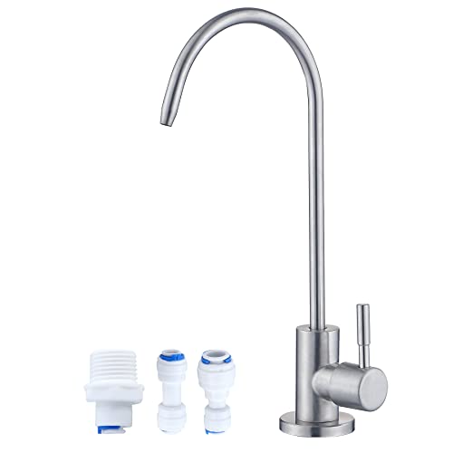 Jeonestan Drinking Water Faucet,Water Purifier Faucet,Lead-Free Filtered Faucet Fits Reverse Osmosis Units or Water Filtration System in Non-Air Gap, Kitchen RO Faucet (Brushed)