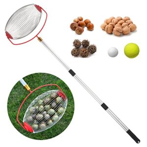 cooltop large nut gatherer, nut picker rolling acorn picker upper,adjustable lightweight outdoor manual tools,collect walnuts,acorns,hickory nuts,golf with 1.5gallon(large)