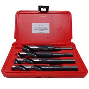 Norseman by Viking Drill and Tool 30323 9/16 in, 5/8 in, 3/4 in, 1 in. 135 Degree Split Point Cryo-Nitride S&D Set , Red