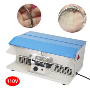 Polishing Buffing Machine, 110V 200W Jewelry Buffing Machine Jewelry Polishing Tool Dust Collector with Light Table Top Jewelry Buffer Polisher US Plug