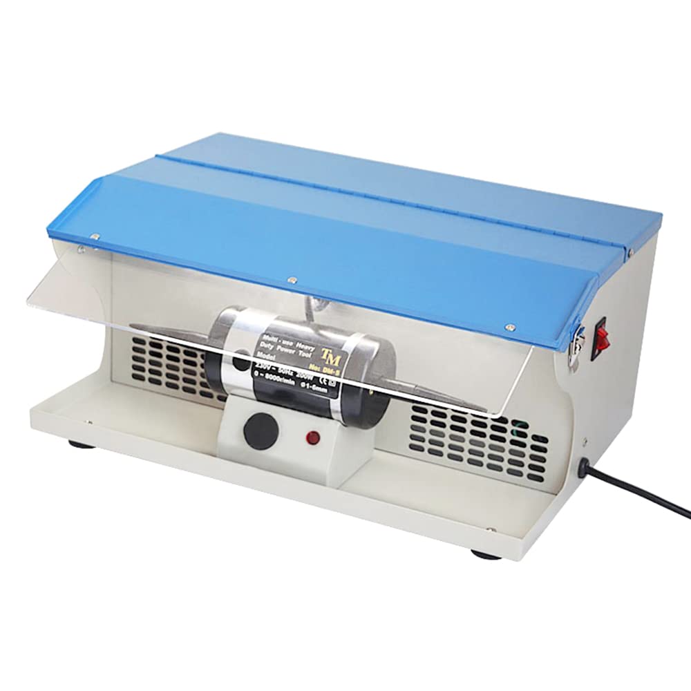 Polishing Buffing Machine, 110V 200W Jewelry Buffing Machine Jewelry Polishing Tool Dust Collector with Light Table Top Jewelry Buffer Polisher US Plug