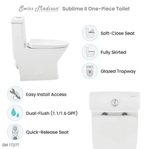 Swiss Madison Well Made Forever SM-1T277, Sublime II One-Piece Round Toilet, 10" Rough-In 1.1/1.6 gpf