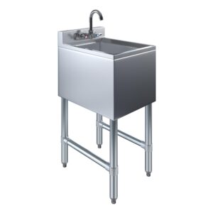 stainless steel single one compartment under bar sink with faucet