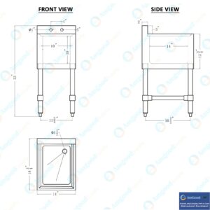 Stainless Steel Single One Compartment Under Bar Sink with Faucet