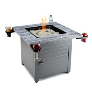 relax gray 30” square gas fire table