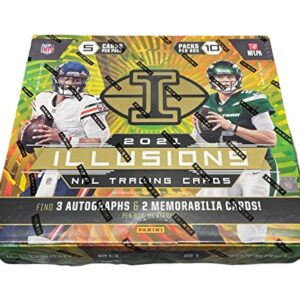 2021 Panini Illusions Football Hobby Box (10 Packs/5 Cards: 3 Autos, 2 Mems)