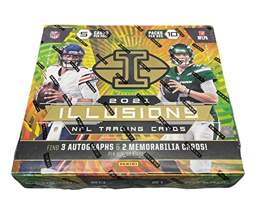 2021 Panini Illusions Football Hobby Box (10 Packs/5 Cards: 3 Autos, 2 Mems)