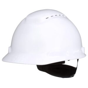 3m hard hat securefit h-701sfv-uv, white, vented cap style safety helmet with uvicator sensor, 4-point pressure diffusion ratchet suspension, ansi z87.1