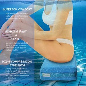 Joe&JoseRin Hot Tub Booster Seat Cushion with Non-Slip Micro Dot Bottom and Weighted, Bathroom Massage Hot Tub Accessories for Indoor or Outdoor, Quick Dry Hot Tub Pillow with Washable Mesh Cover