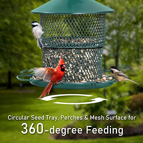 Wild Bird Feeder Squirrel Proof for Outdoors Hanging, Squirrel Proof Bird Feeder for Garden Yard, 4 lbs Seed Capacity, Backyard Garden Yard Decor