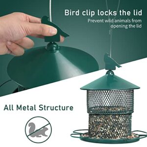 Wild Bird Feeder Squirrel Proof for Outdoors Hanging, Squirrel Proof Bird Feeder for Garden Yard, 4 lbs Seed Capacity, Backyard Garden Yard Decor