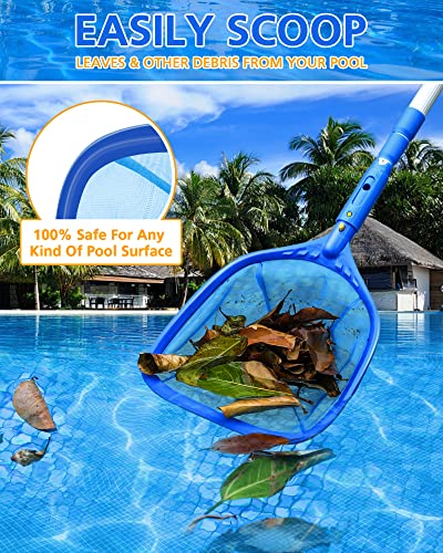 Mowend Pool Net, Pool Skimmer Net with 17.28-34.8" Telescopic Pole, 3 Section Pole, Pool Net for Cleaning, Including EZ-Clip, Pool Skimmer for Hot Tub, Spas, Pond and Inflatable Hot Tub