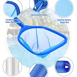 Mowend Pool Net, Pool Skimmer Net with 17.28-34.8" Telescopic Pole, 3 Section Pole, Pool Net for Cleaning, Including EZ-Clip, Pool Skimmer for Hot Tub, Spas, Pond and Inflatable Hot Tub