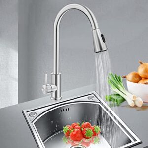 Kitchen Faucets with Pull Down Sprayer and Magnetic Docking Spray Head, Adjustable Faucet Made of 304 Stainless Steel, for Home Outdoor Farmhouse Laundry Commercial Sink’