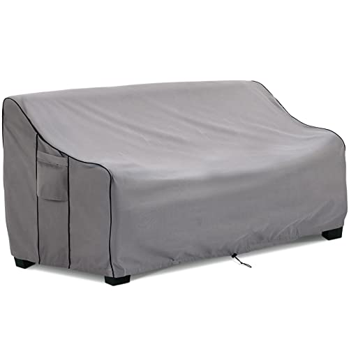 Kylinlucky Outdoor Furniture Covers Waterproof, 2-Seater Patio Sofa Covers Fits up 54W x 38D x 35H inches Grey