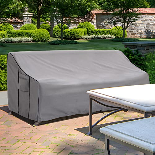 Kylinlucky Outdoor Furniture Covers Waterproof, 2-Seater Patio Sofa Covers Fits up 54W x 38D x 35H inches Grey