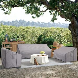 Kylinlucky Outdoor Furniture Covers Waterproof, 2-Seater Patio Sofa Covers Fits up 54W x 38D x 35H inches Grey