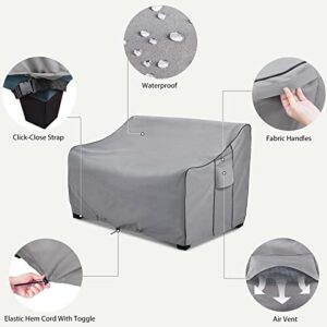 Kylinlucky Outdoor Furniture Covers Waterproof, 2-Seater Patio Sofa Covers Fits up 54W x 38D x 35H inches Grey