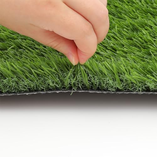 SHACOS Artificial Grass Squares Mat 6 Pcs 12"x12" Outdoor Fake Grass Turf 1.2 inch Grass Patch Tiles Faux Grass Rug Small with Drainage Holes Grass Rug for Crafts Patio Wall Decor