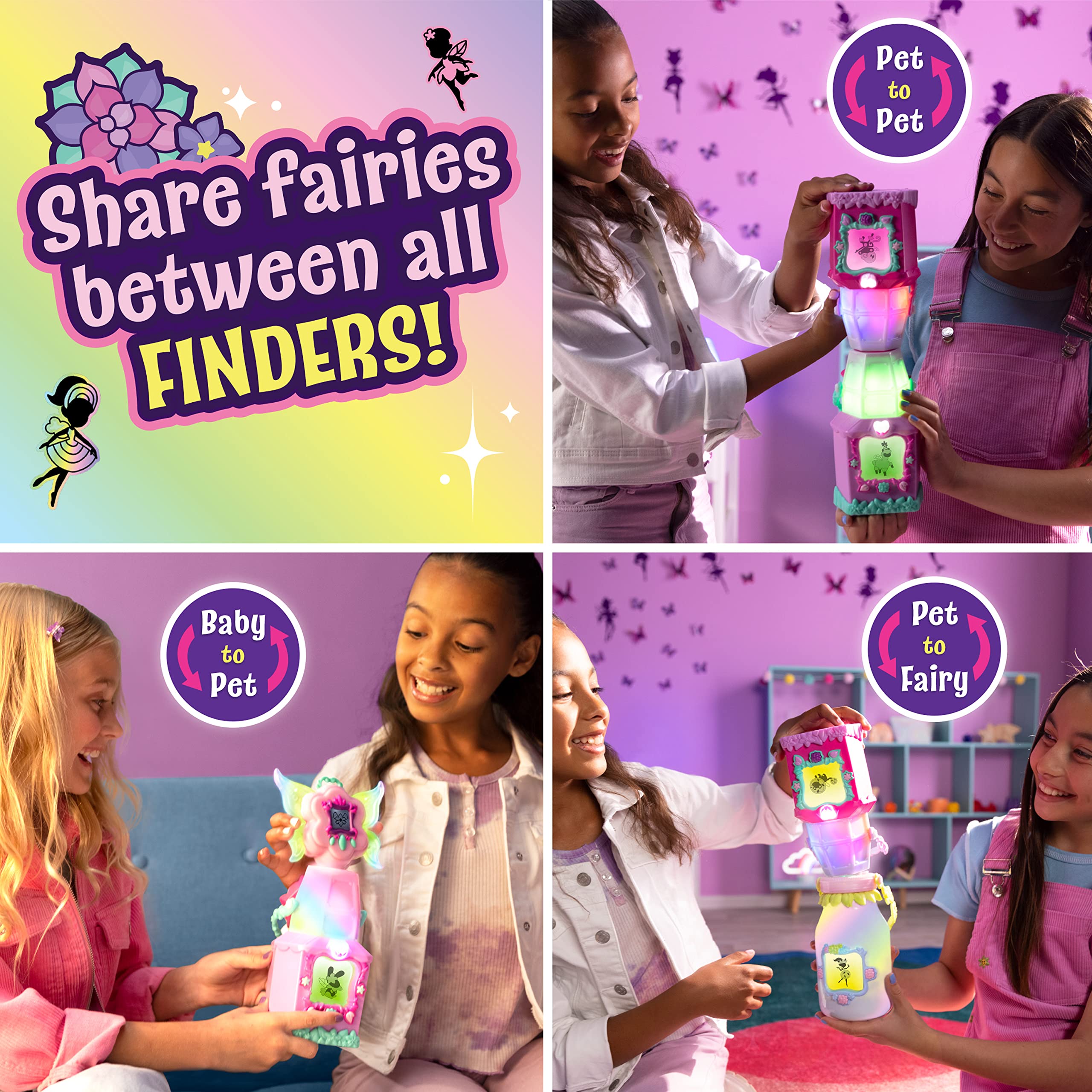 Got2Glow Fairy Pet Finder – Magic Fairy Jar Toy Includes 40+ Virtual Pets (Pink)